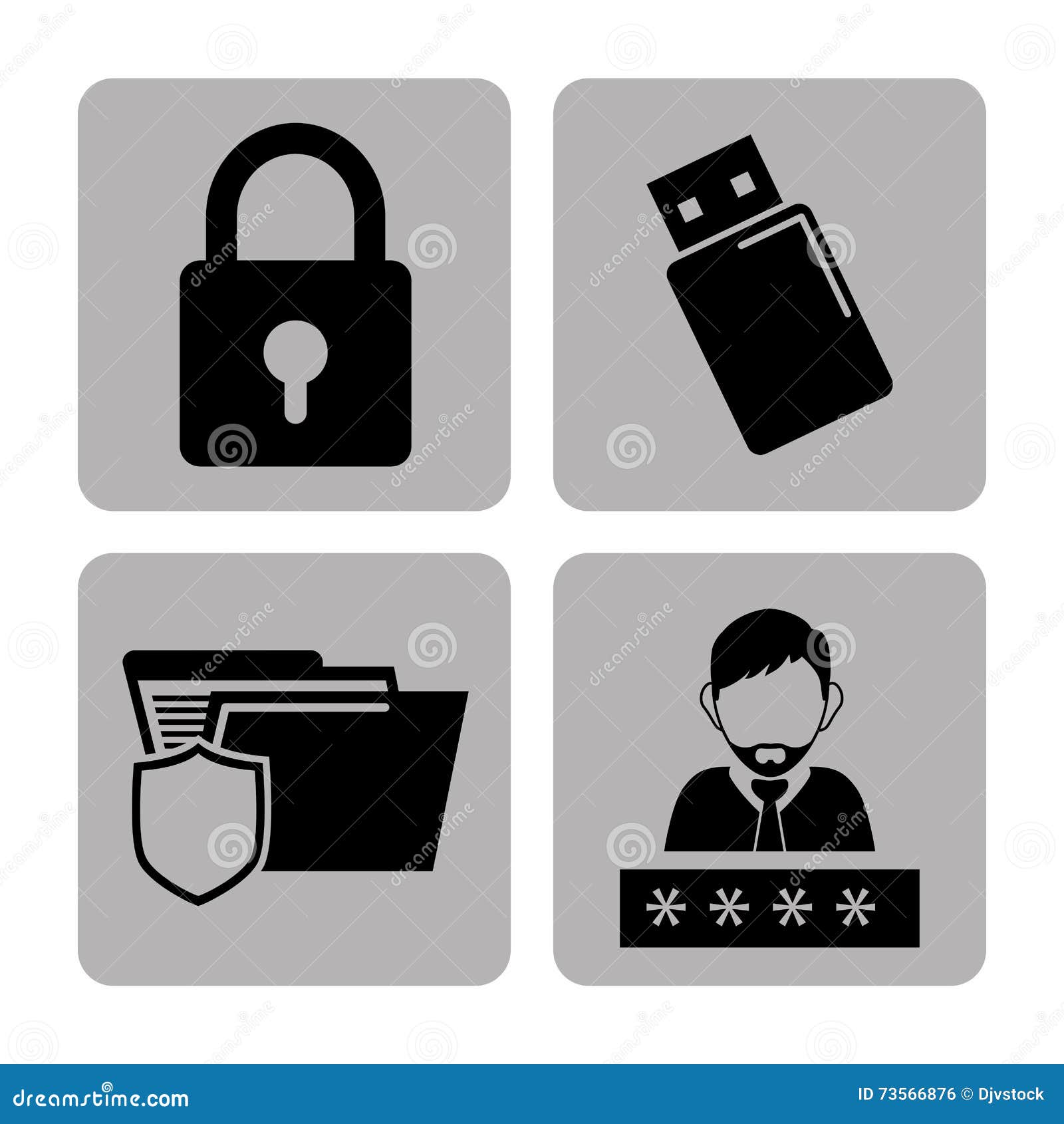 Privacy and Security System Graphic Icons Stock Vector - Illustration ...