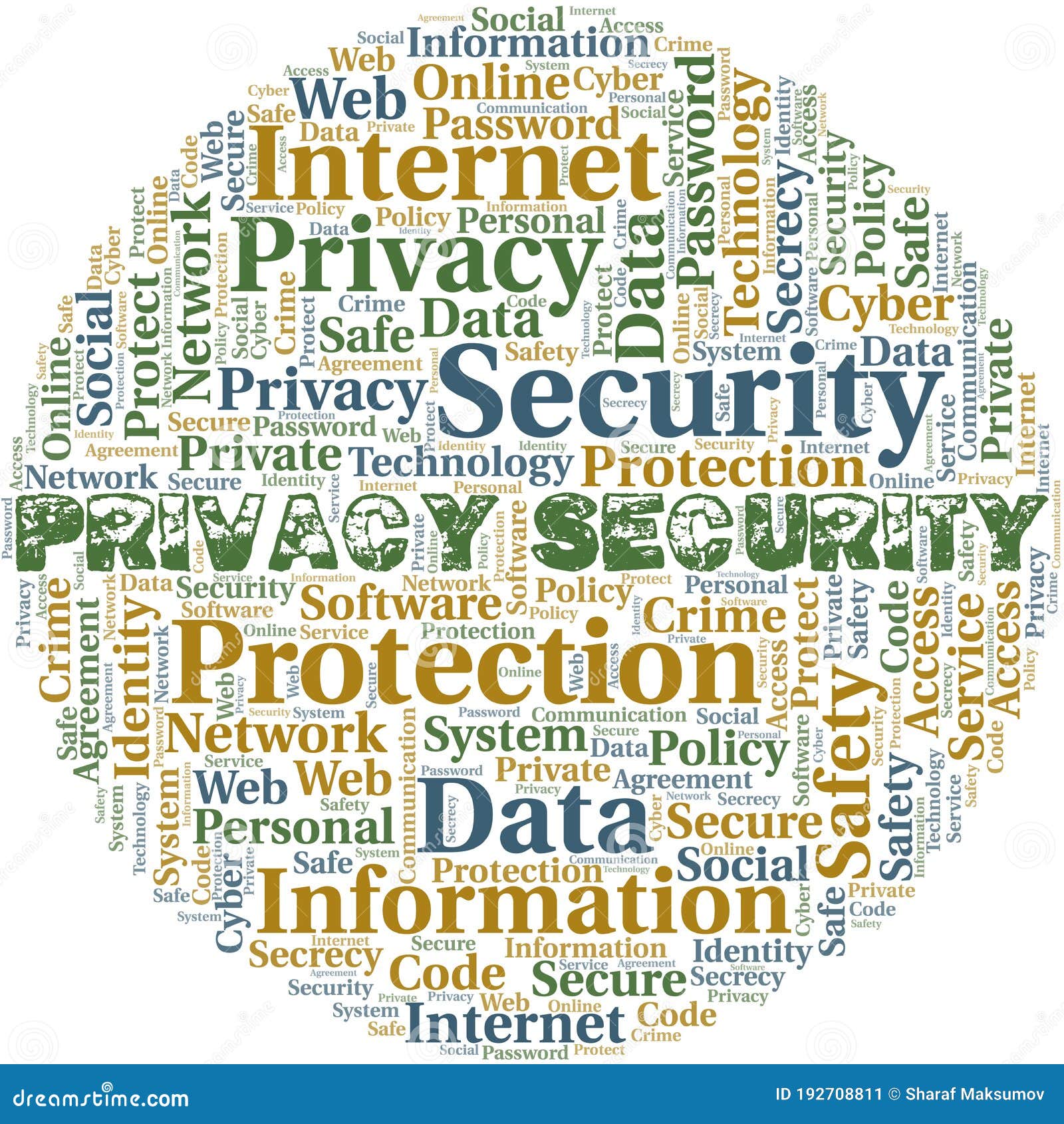 Privacy Security Vector Word Cloud, Made with Text only. Stock Vector ...