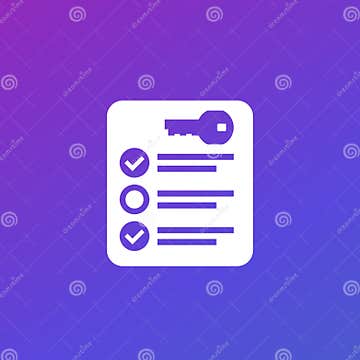 Privacy Settings Icon with Check List, Vector Stock Vector ...