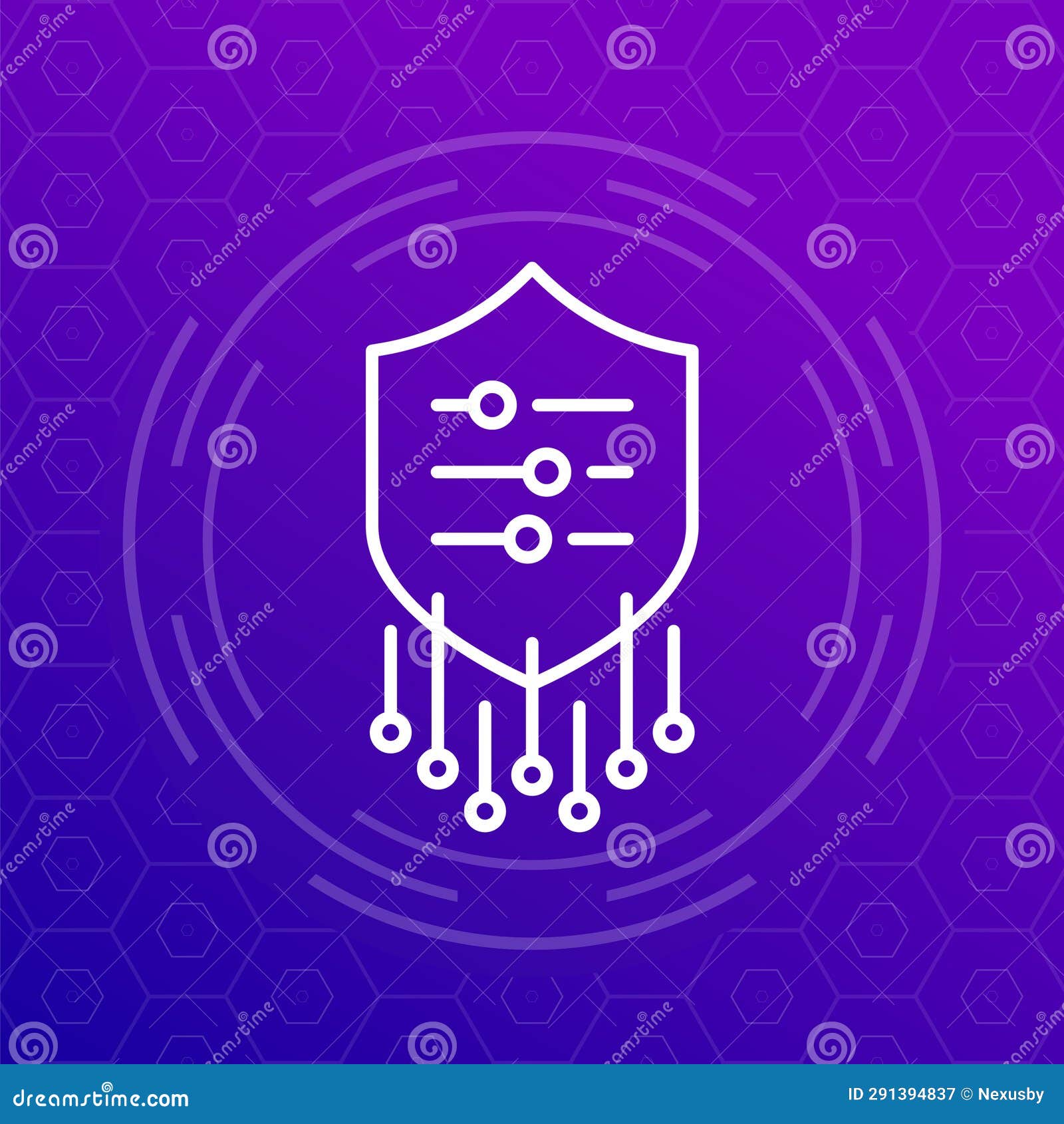 Privacy Settings Line Icon for Web and Apps Stock Illustration ...