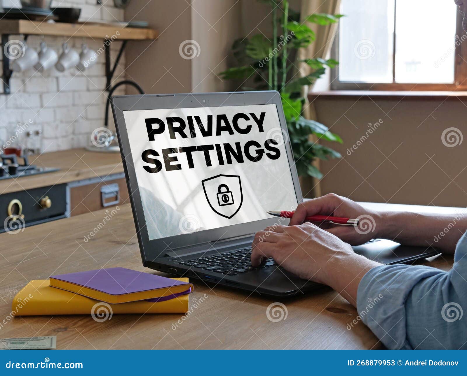 Privacy Settings are Shown Using the Text on a Screen Stock Image ...