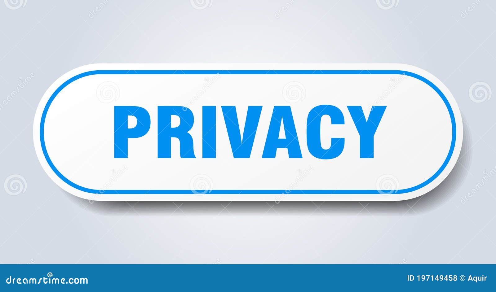 Privacy sticker. stock vector. Illustration of button - 197149458