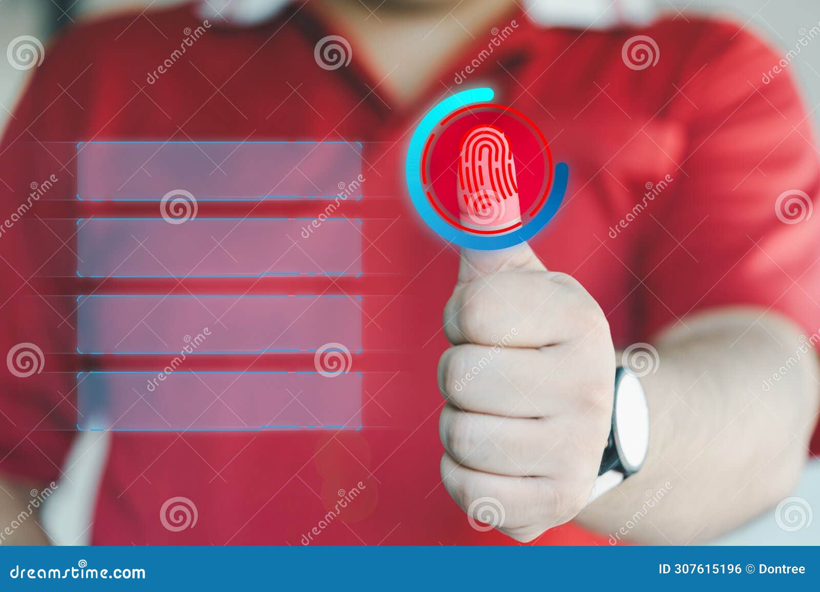 Privacy with Thumbs Up and Virtual Fingerprint Scan and Empty Label ...