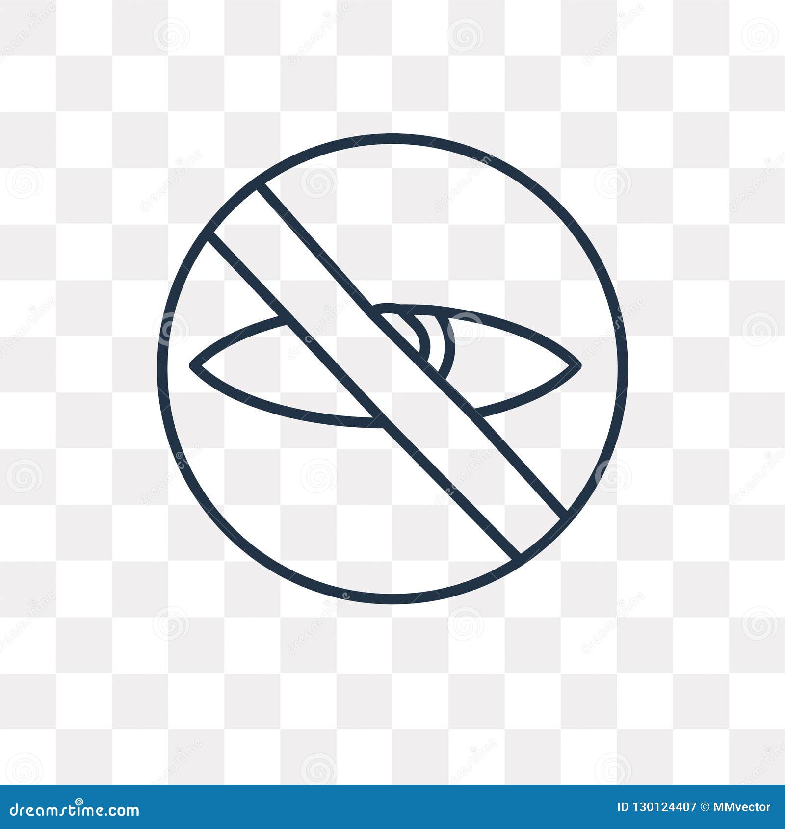 Privacy Vector Icon Isolated on Transparent Background, Linear P Stock ...