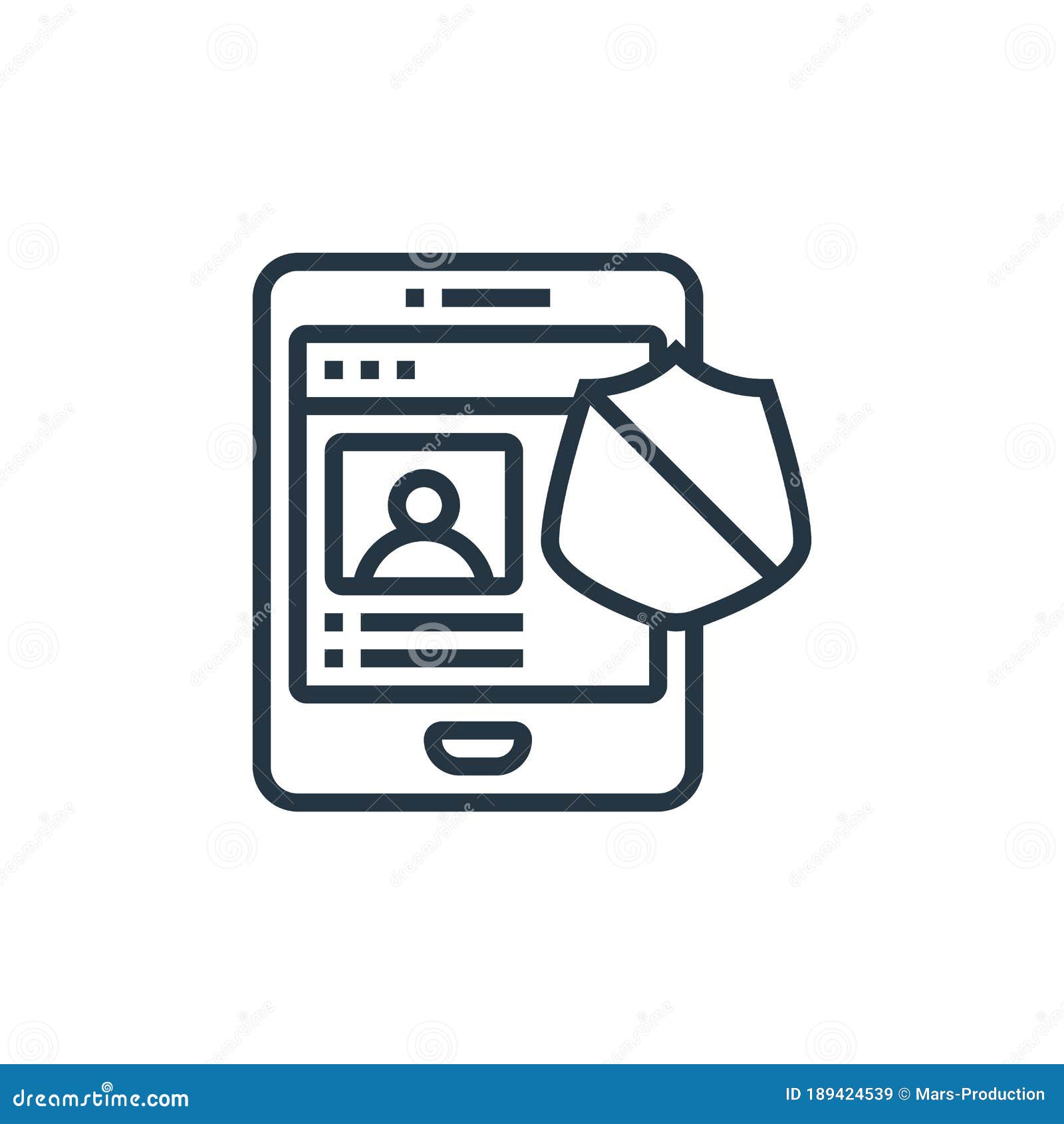 Privacy Vector Icon Isolated on White Background. Outline, Thin Line ...