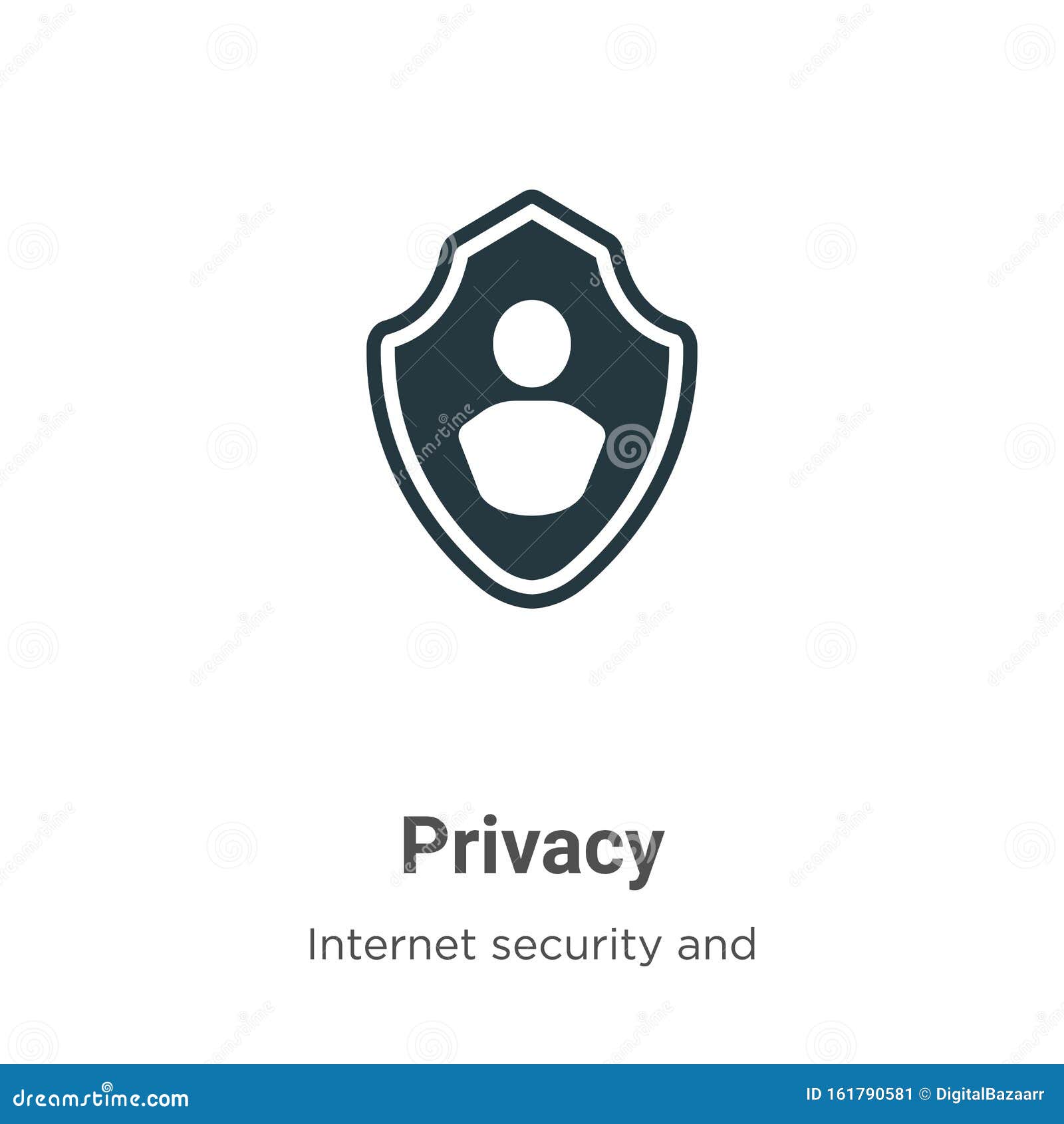 Privacy Vector Icon on White Background. Flat Vector Privacy Icon ...