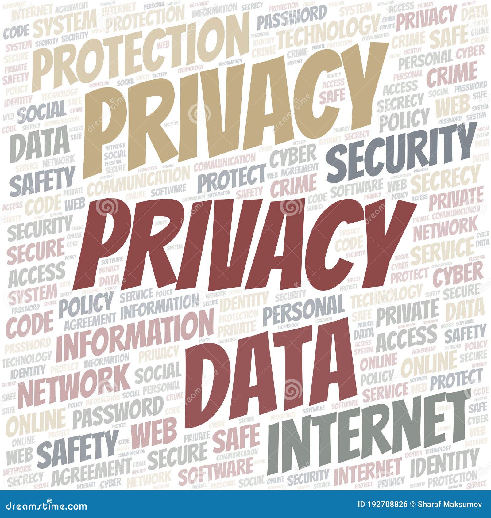 Privacy Vector Word Cloud, Made with Text only. Stock Vector ...