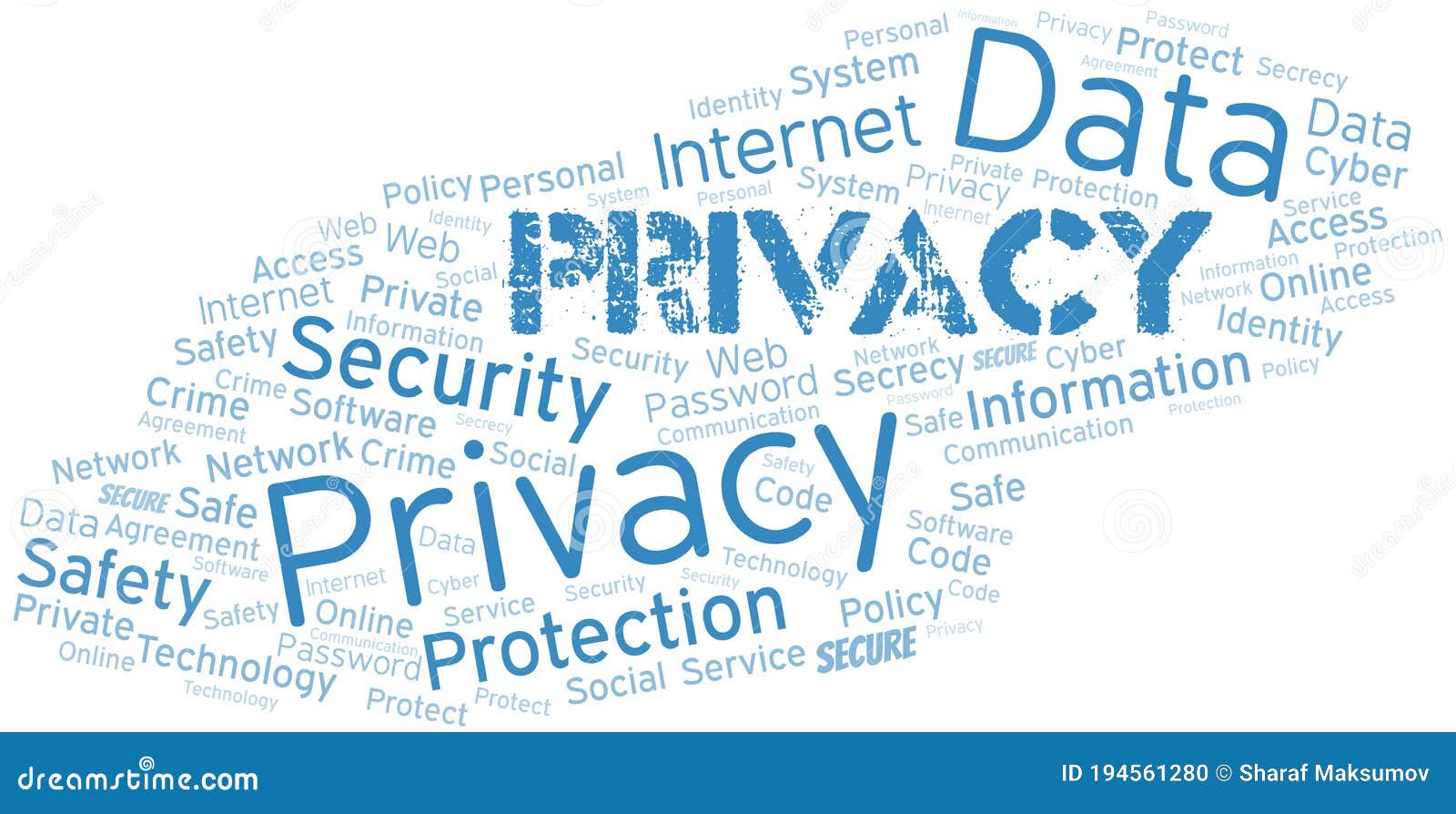 Privacy Vector Word Cloud, Made with Text only. Stock Illustration ...