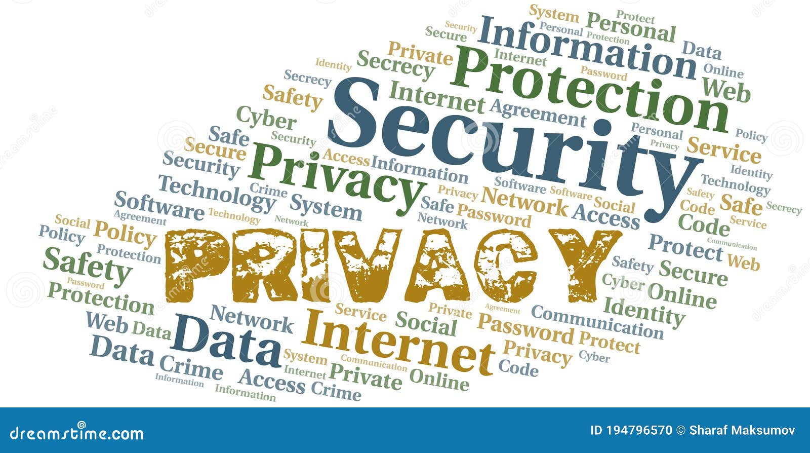 Privacy Vector Word Cloud, Made with Text only. Stock Illustration ...