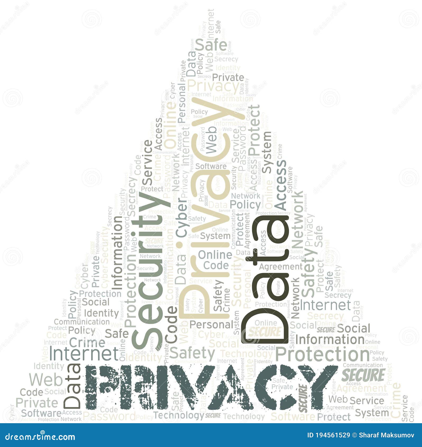 Privacy Vector Word Cloud, Made with Text only. Stock Illustration ...
