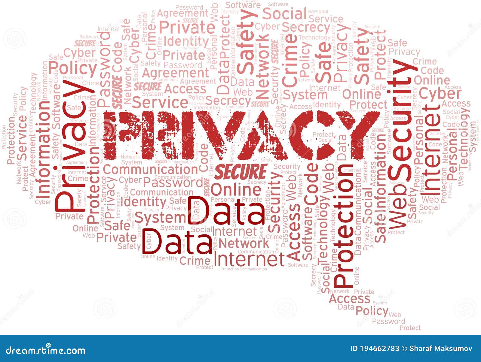 Privacy Vector Word Cloud, Made with Text only. Stock Illustration ...