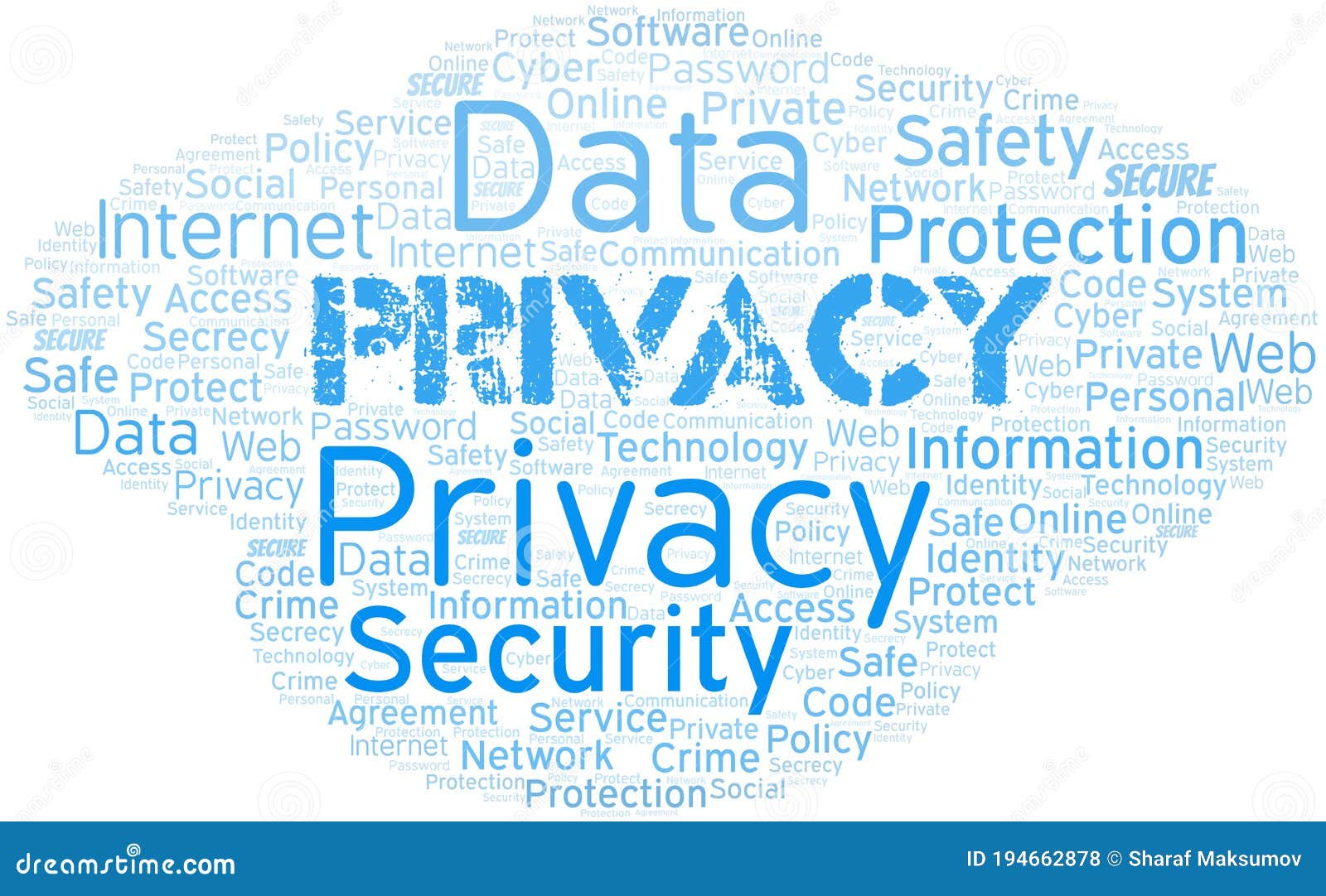 Privacy Vector Word Cloud, Made with Text only. Stock Illustration ...