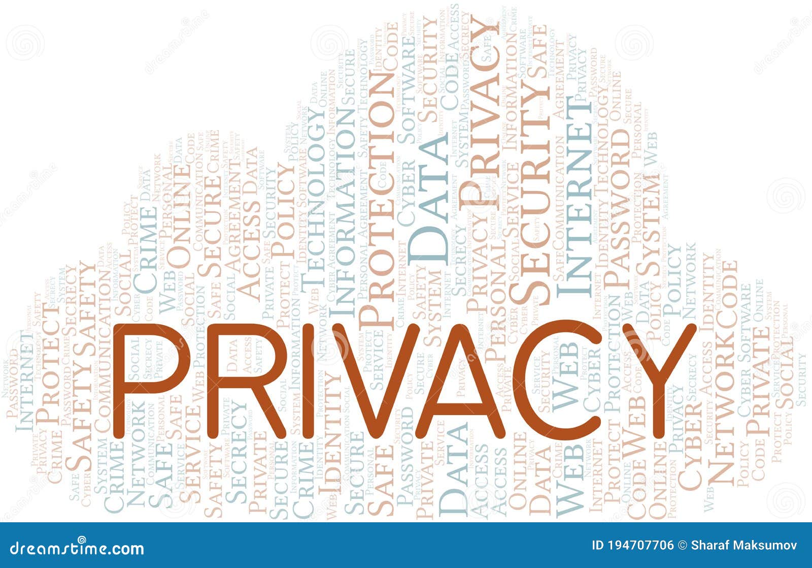 Privacy Vector Word Cloud, Made with Text only. Stock Illustration ...
