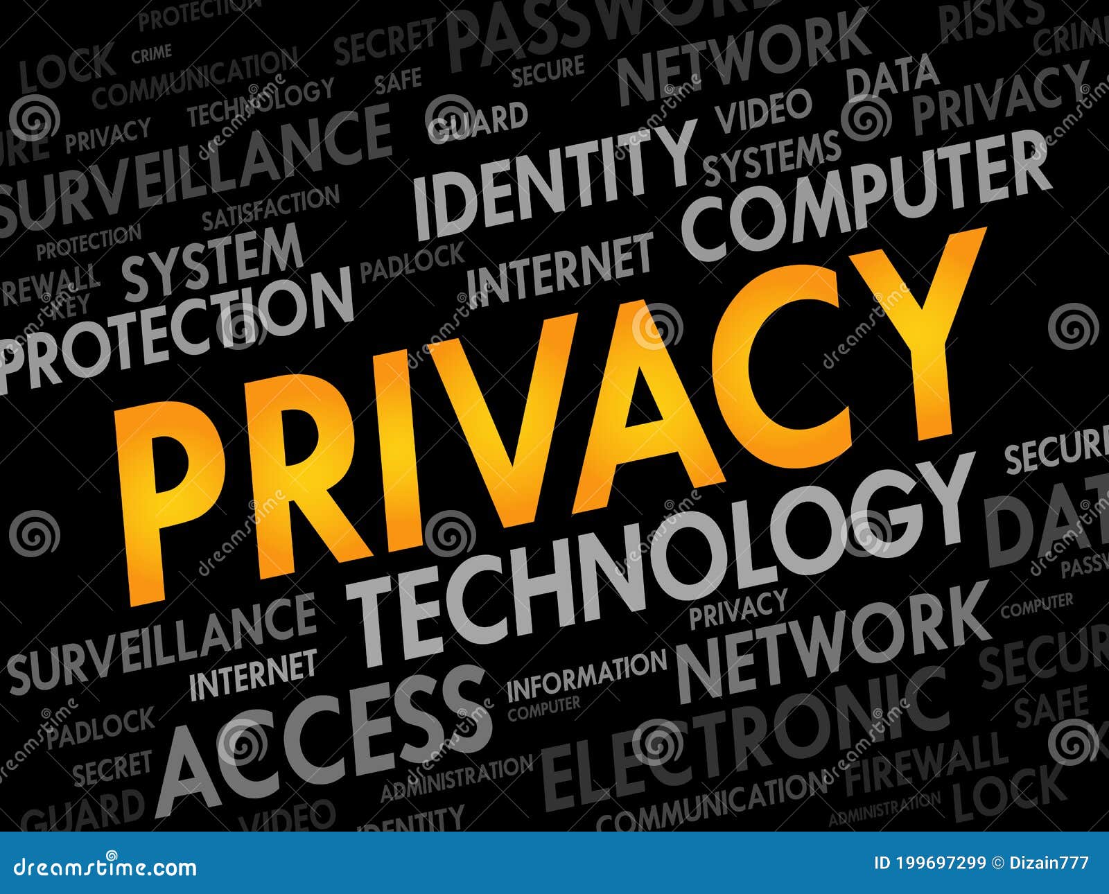 PRIVACY word cloud stock illustration. Illustration of internet - 199697299
