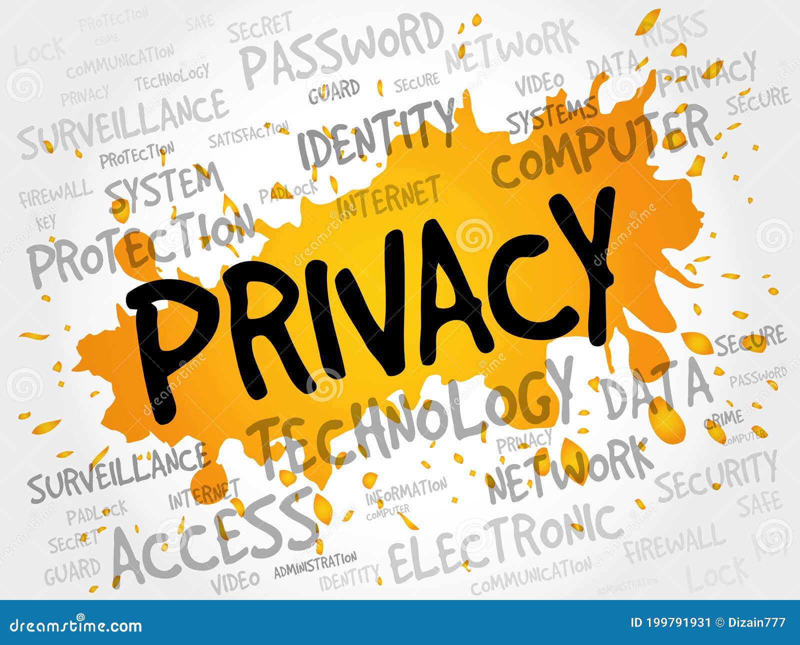 PRIVACY word cloud stock illustration. Illustration of safety - 199791931