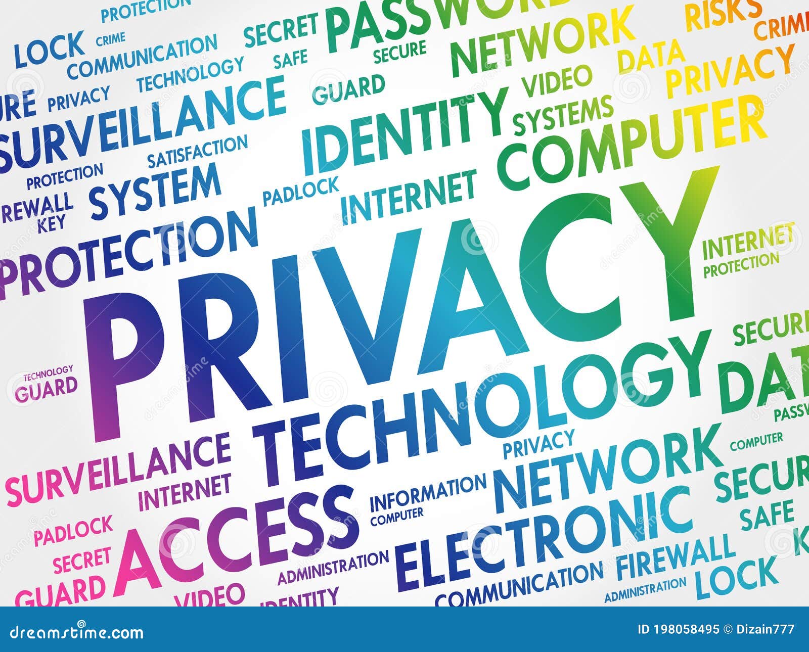 PRIVACY word cloud concept stock illustration. Illustration of concept ...