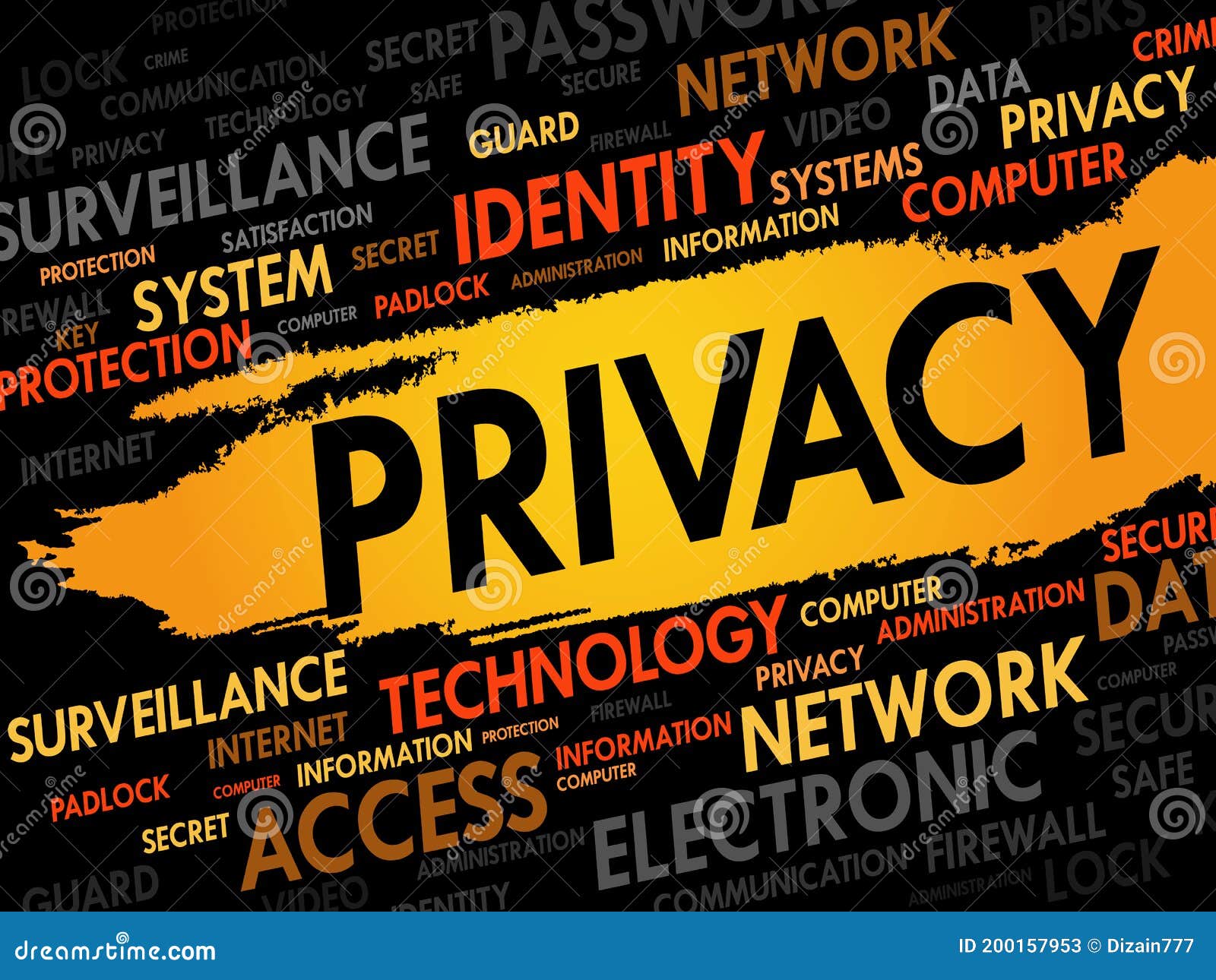PRIVACY word cloud stock illustration. Illustration of protect - 200157953
