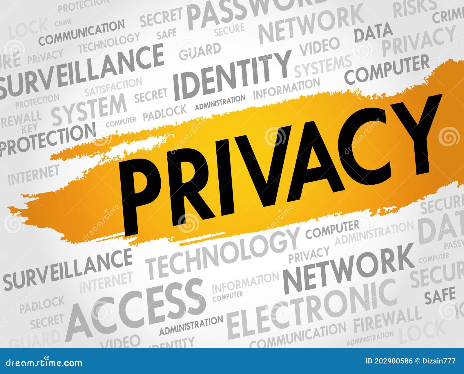 PRIVACY word cloud stock illustration. Illustration of safe - 202900586