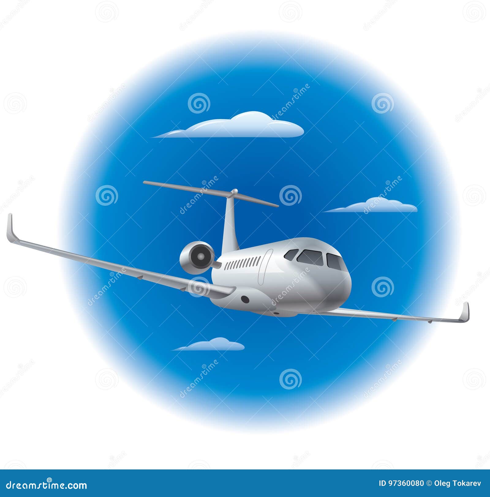 Flying Private Jet Symbol Silhouette Cartoon Vector | CartoonDealer.com ...