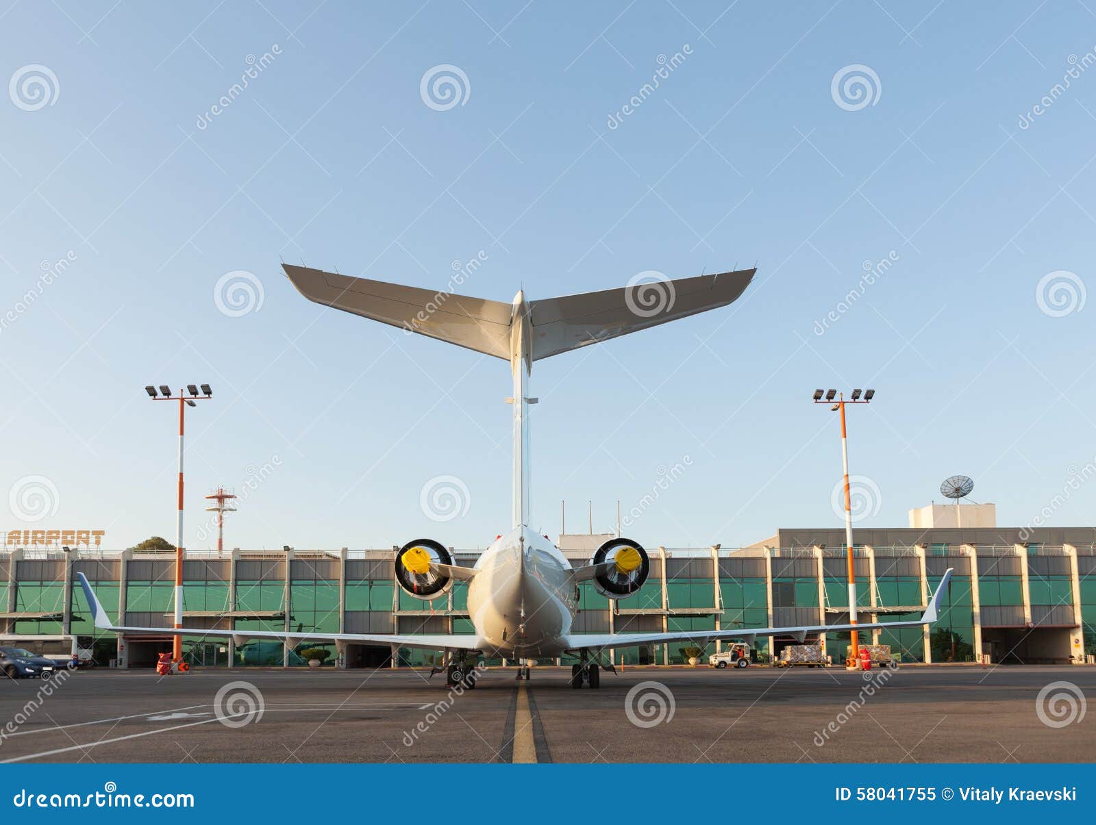 Private Aircraft at Airport Stock Image - Image of corporate, view ...