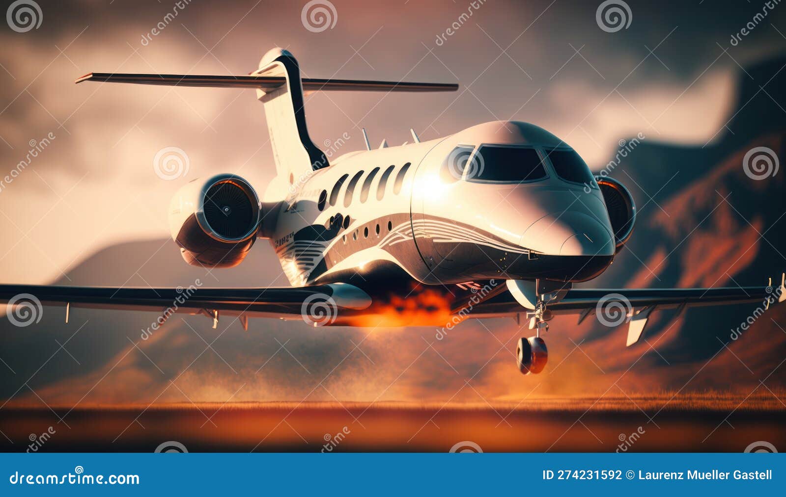 Private Airplain Jet Flying in the Sky, Generative AI Stock Photo ...