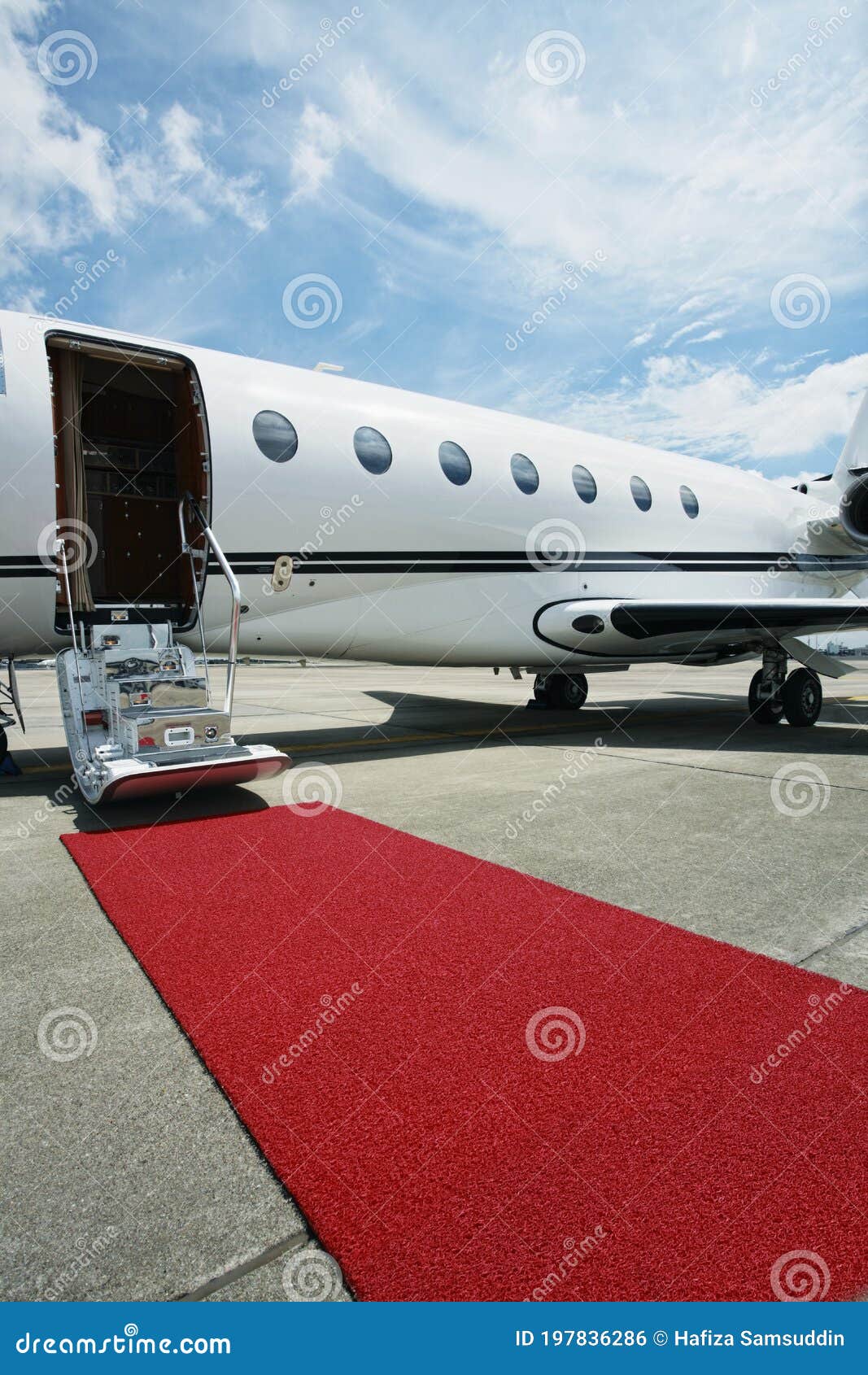 Private Airplane with Red Carpet Stock Photo - Image of journey ...