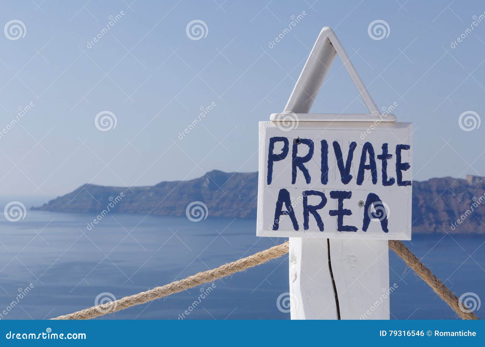 Private area sign stock photo. Image of santorini, sign - 79316546