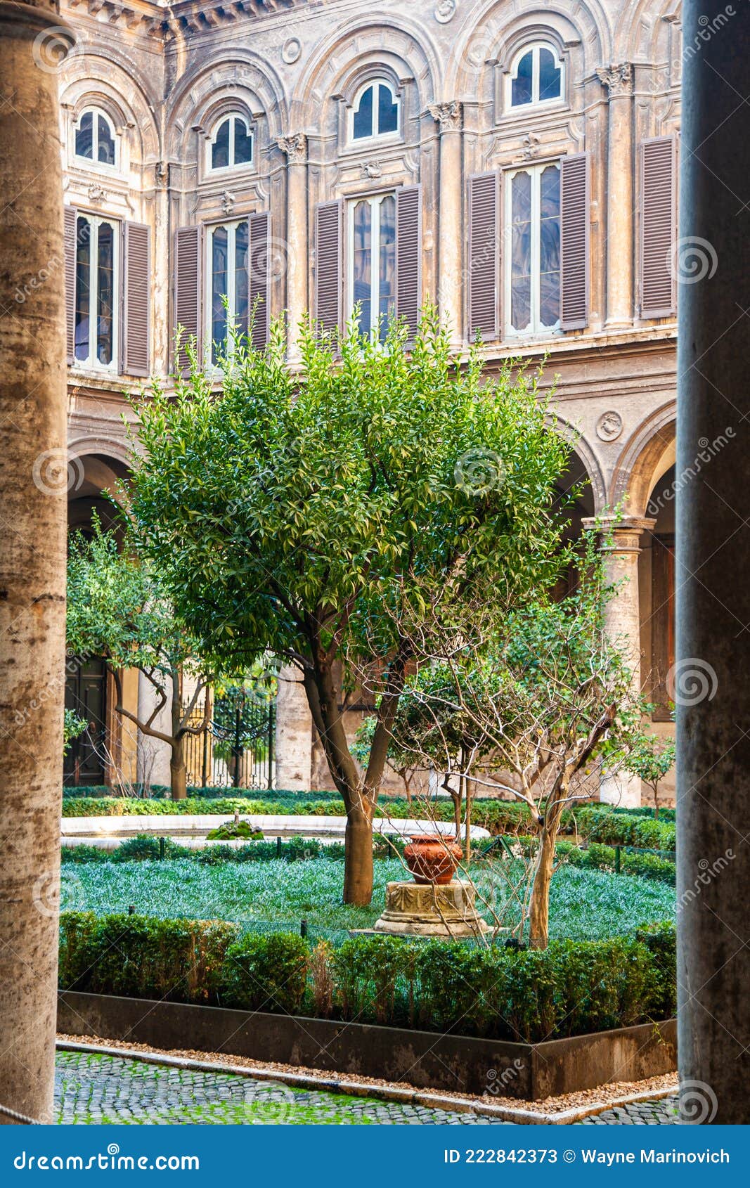 Private Atrium in an Apartment Block in Rome Stock Image - Image of ...