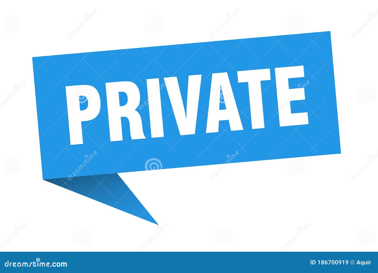Private Banner. Private Speech Bubble Stock Vector - Illustration of ...