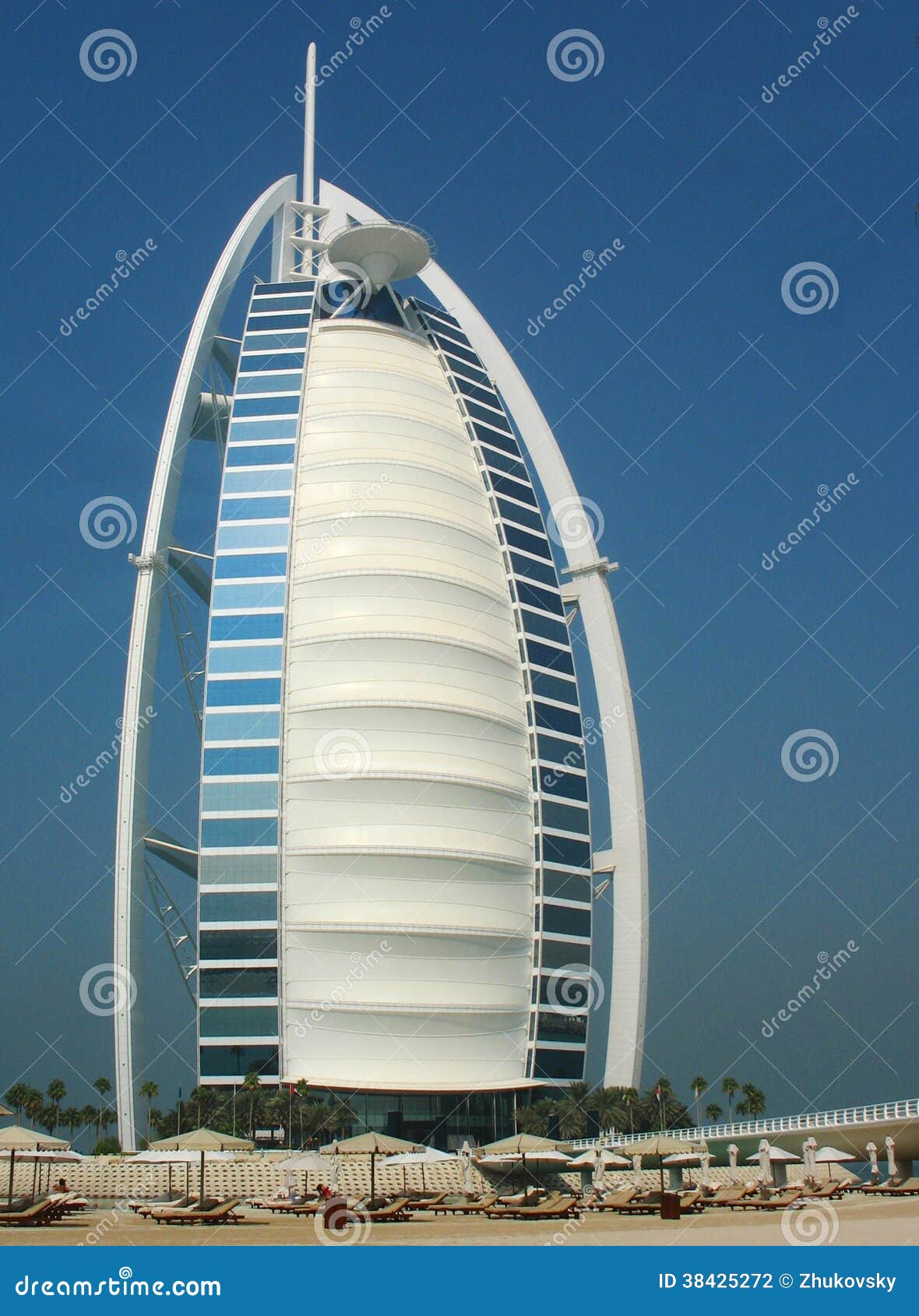 Private Beach in the Front of the Burj Al Arab Hotel in Dubai Editorial ...