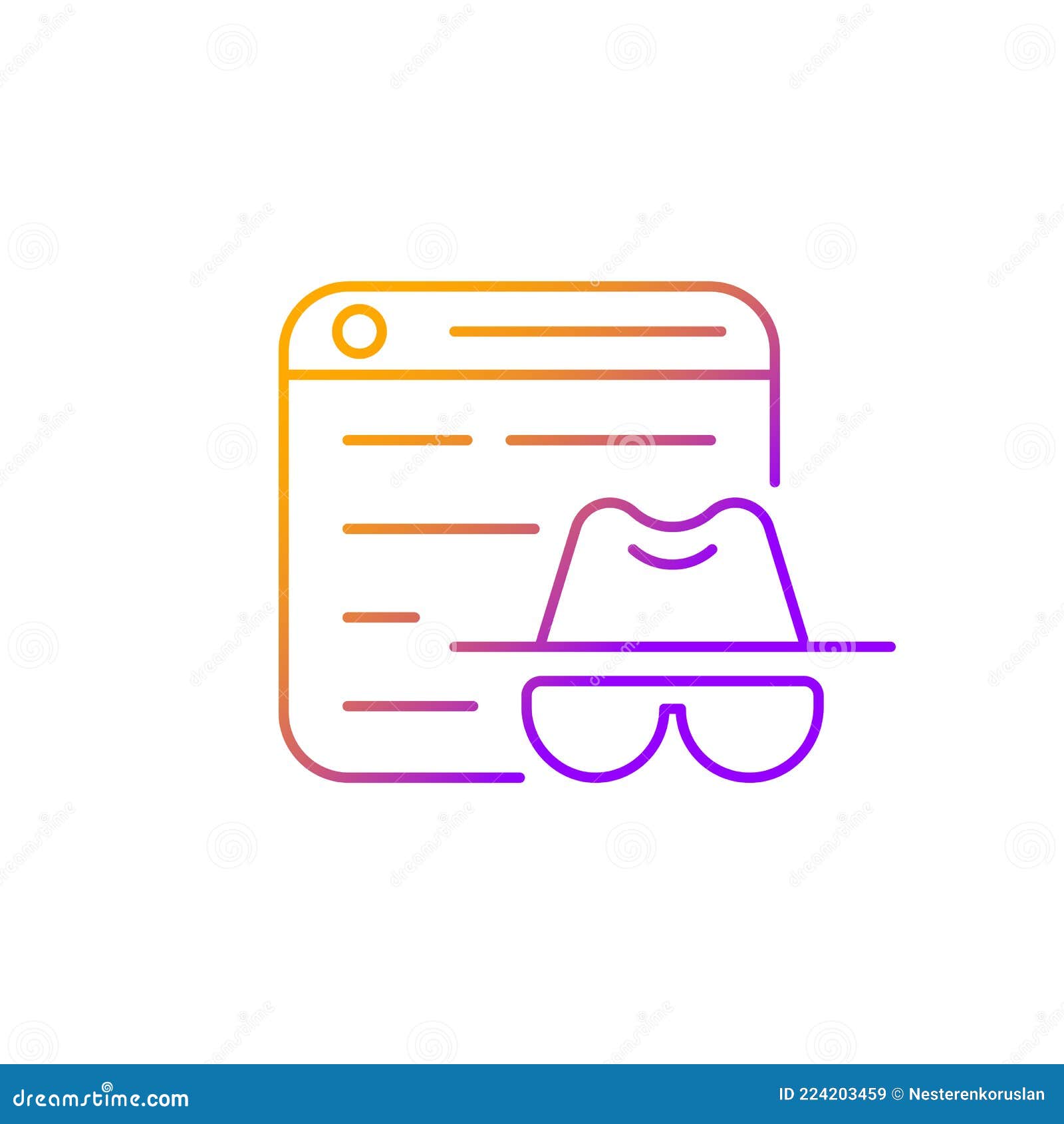 Private Browsing Gradient Linear Vector Icon Stock Vector ...