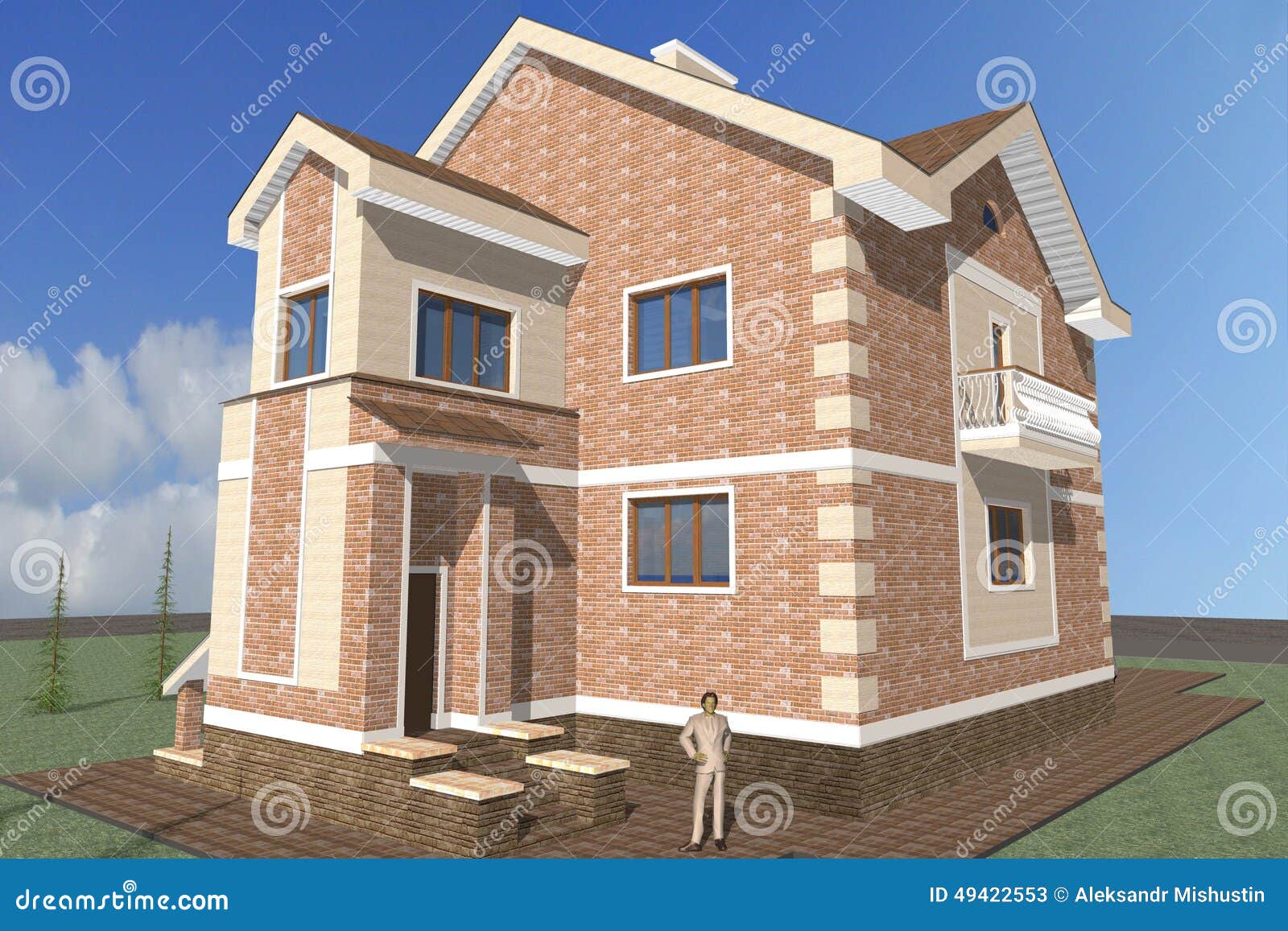 Private Building stock illustration. Illustration of modern - 49422553