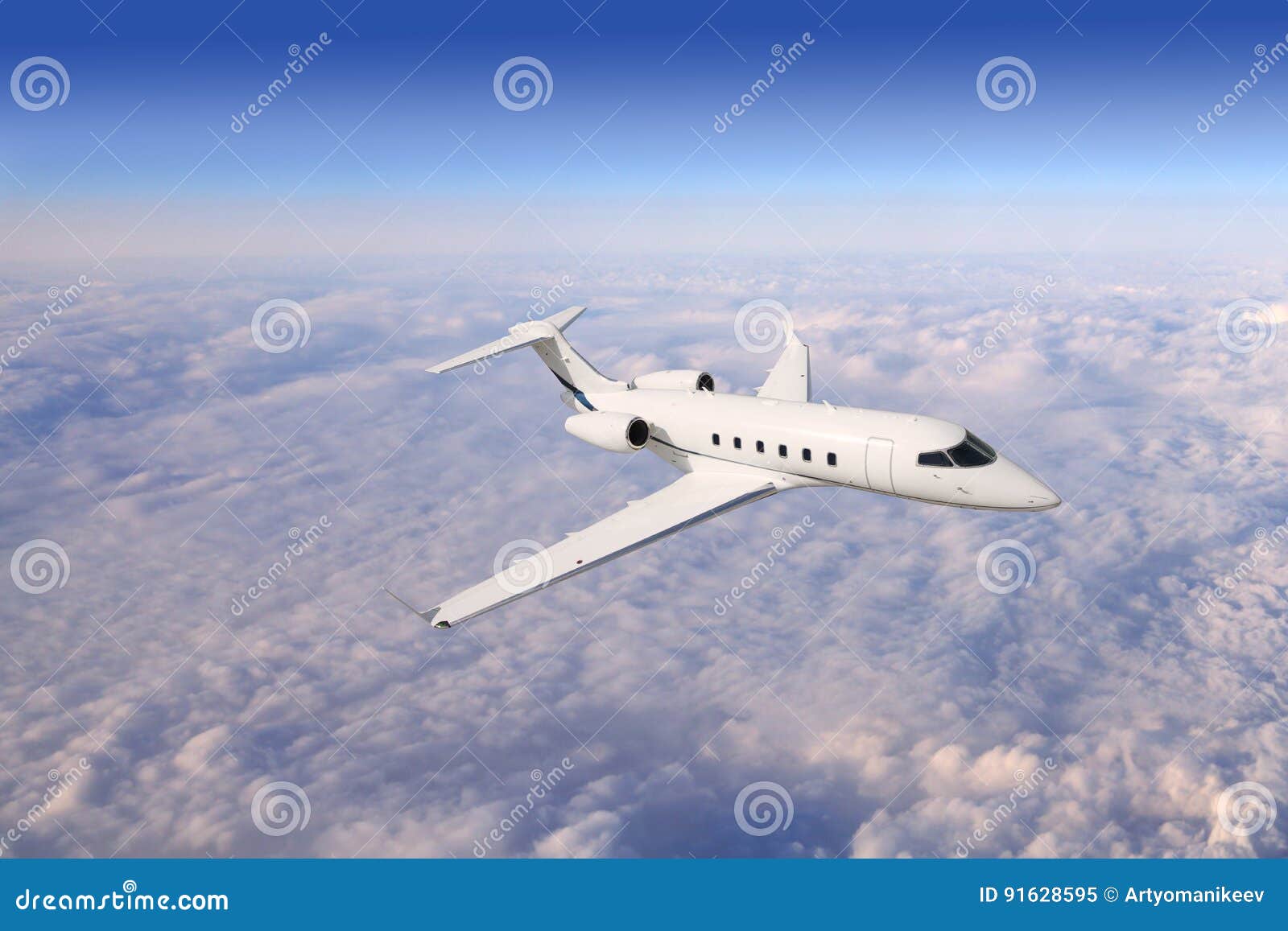 Private Business Jet Airplane Flying on a High Altitude Stock Image ...