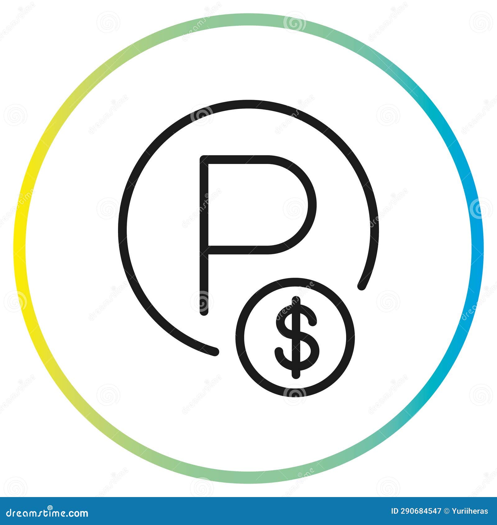 Private Car Park Icon, Paid Parking, Thin Line Symbol Stock Vector ...