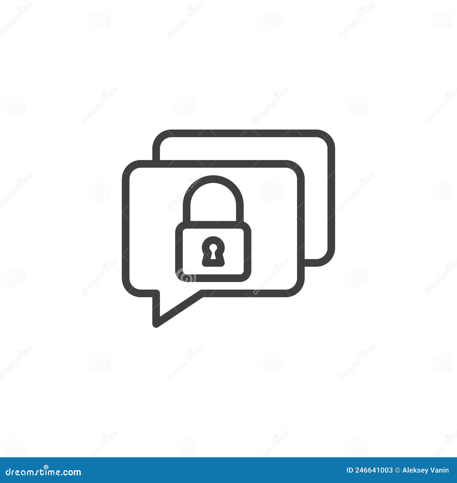 Private Chat Message Line Icon Stock Vector - Illustration of privacy ...