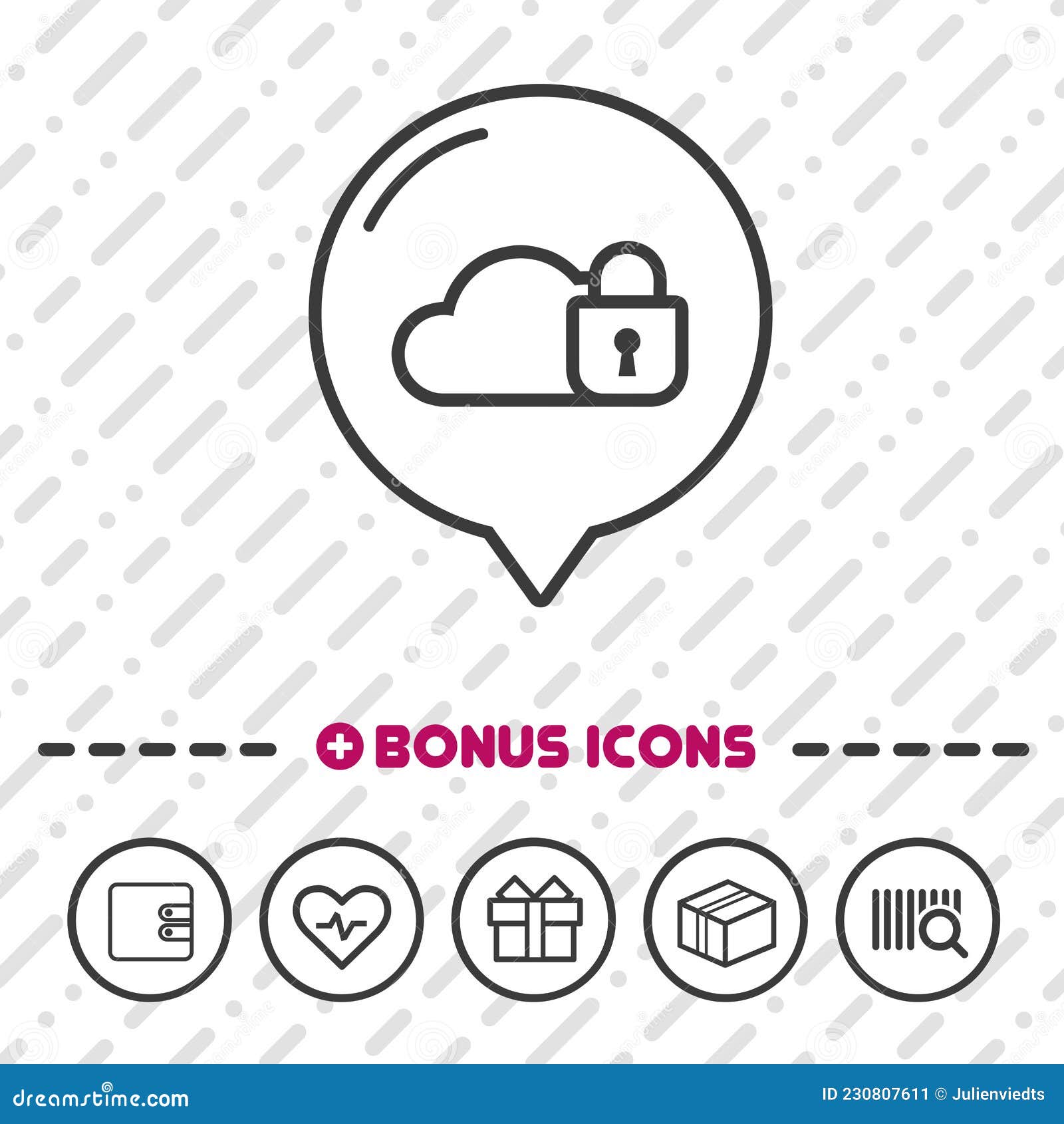 Private Cloud Icon. Cloud Secure Symbol Stock Illustration ...