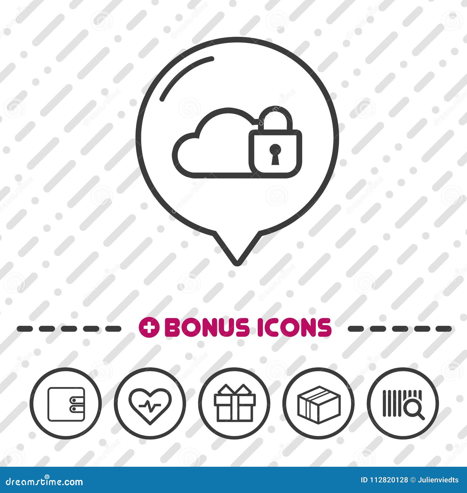 Private Cloud Icon. Cloud Secure Symbol Stock Vector - Illustration of ...