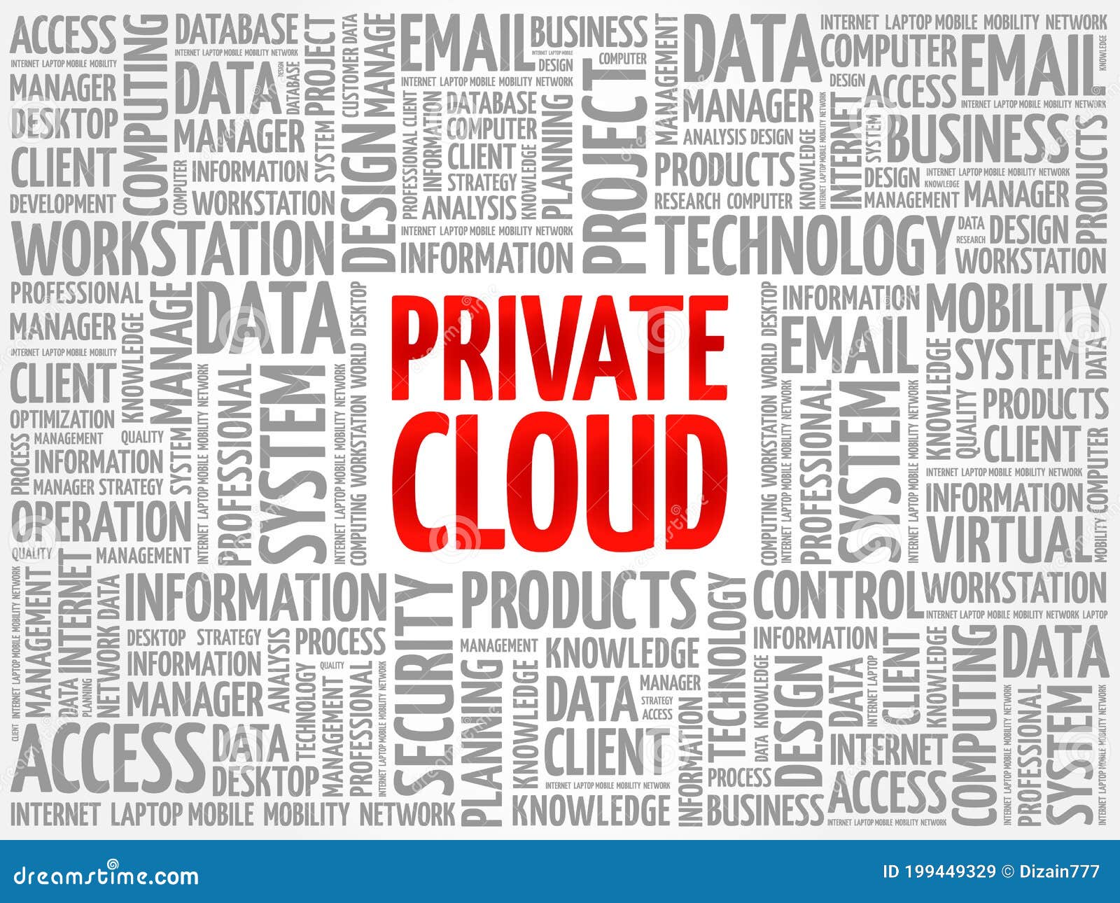 Private Cloud Word Cloud Colloge Stock Illustration - Illustration of ...