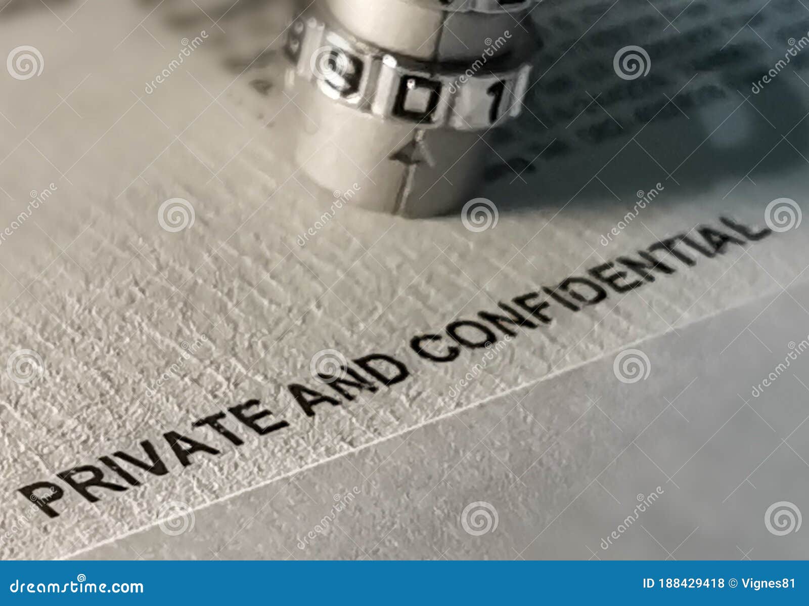 Private and confidential stock photo. Image of stamp - 188429418
