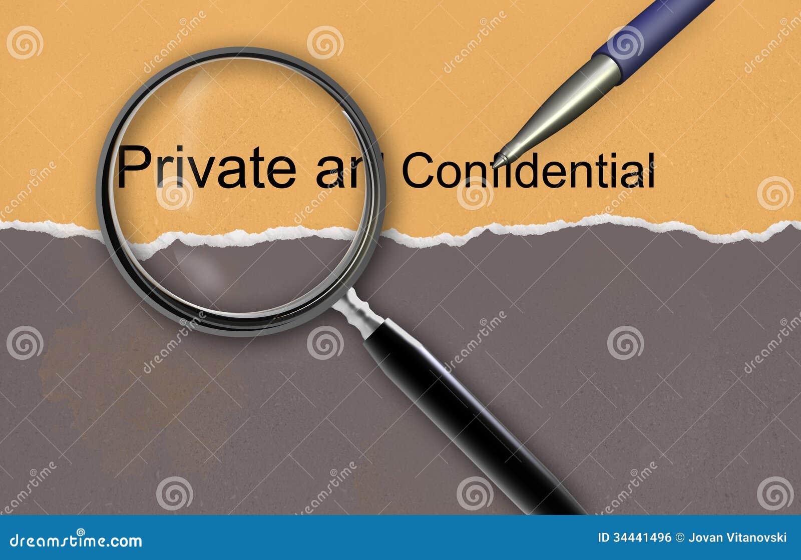 Private and confidential stock illustration. Illustration of nonpublic ...