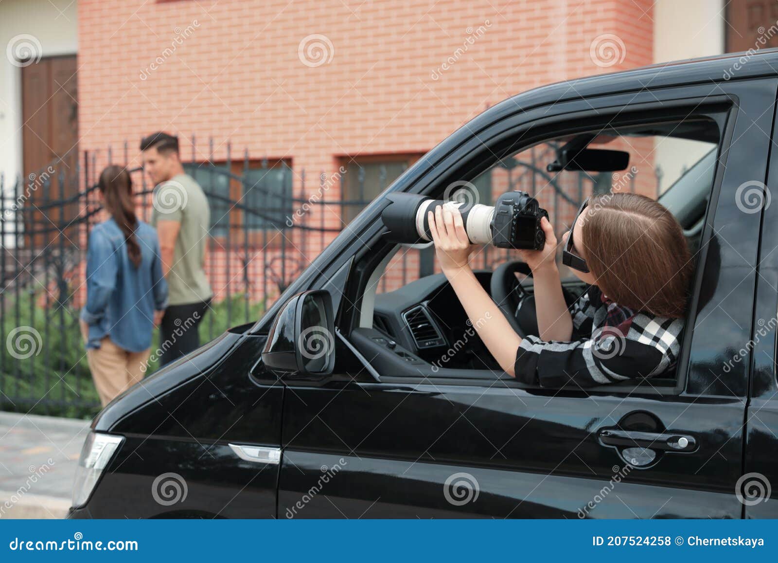 Private Detective with Camera Spying Stock Photo - Image of private ...