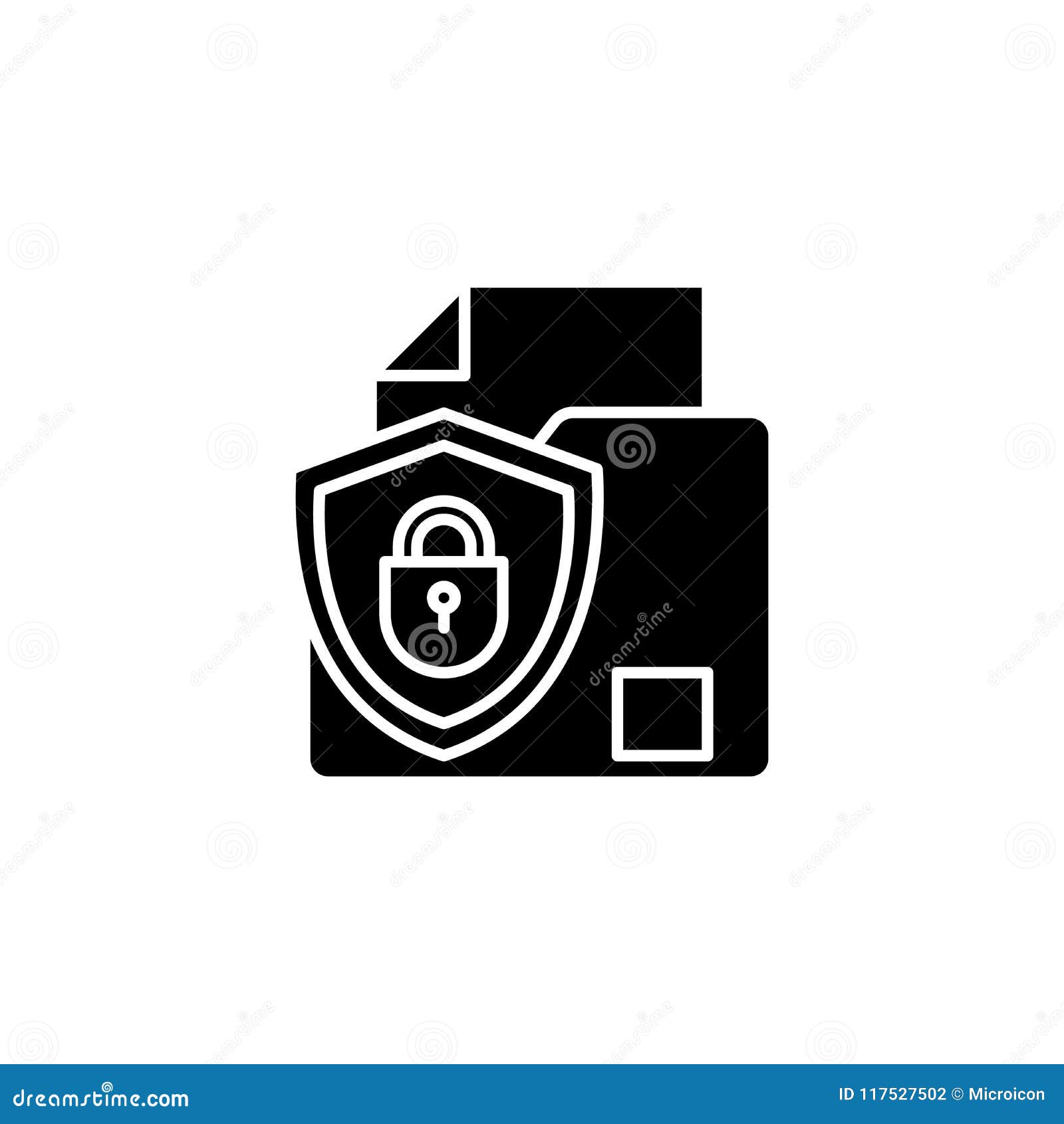 Private Documents Black Icon Concept. Private Documents Flat Vector ...