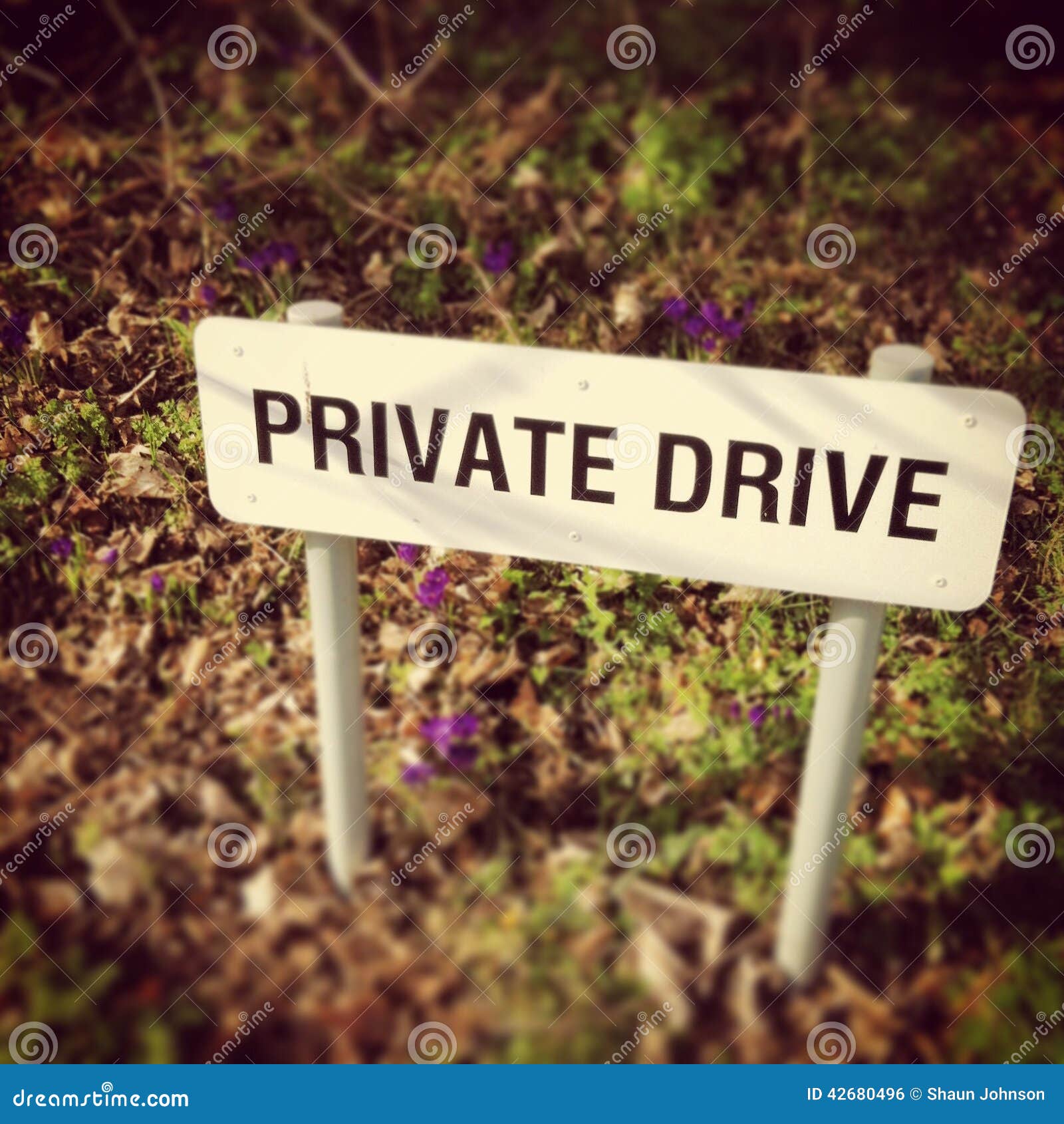 Private Drive Caption Text Writing Sign Taped To Window With Closed ...