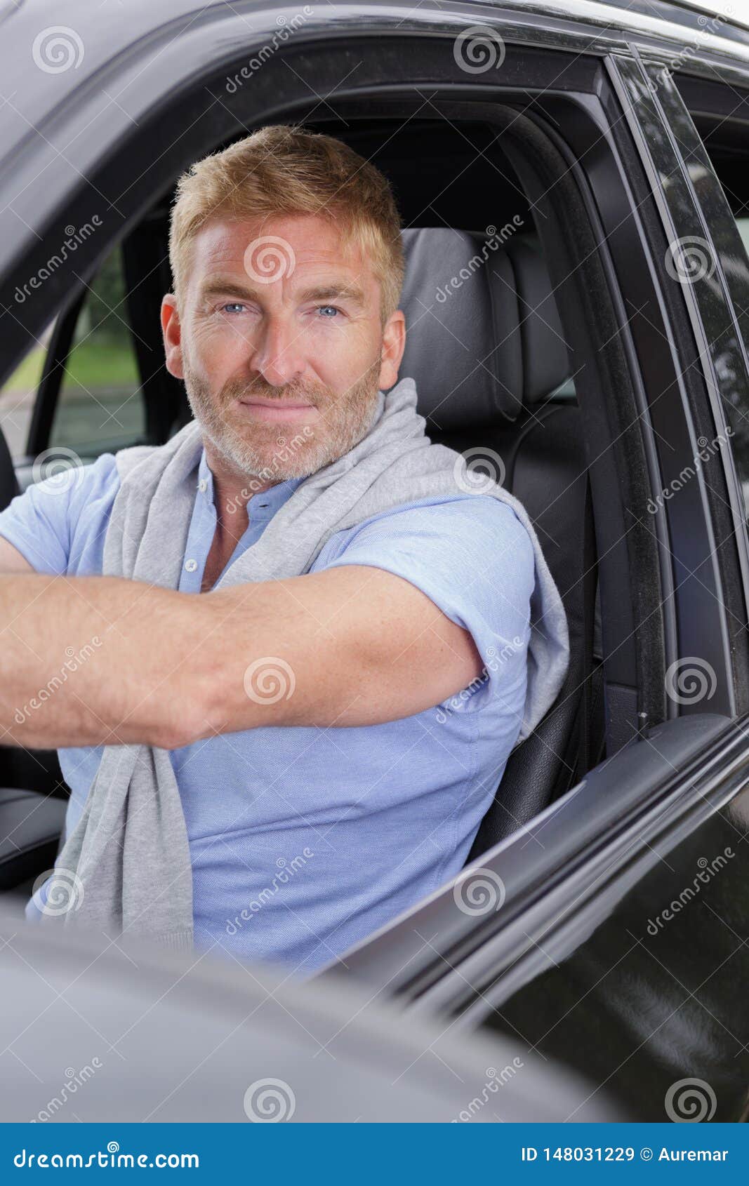 Private Driver Inside Car Waiting for Client Stock Image - Image of ...