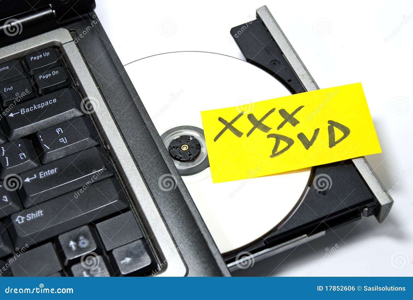 Private dvd in a laptop stock photo. Image of disks, drive - 17852606