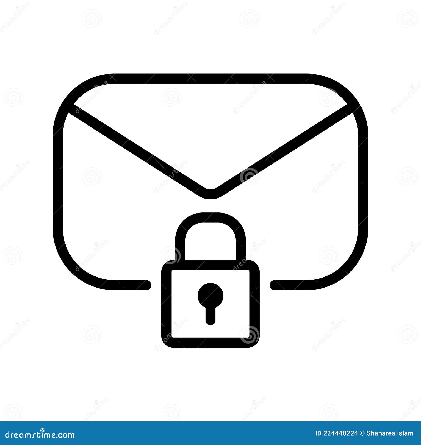 Private email icon stock vector. Illustration of lock - 224440224