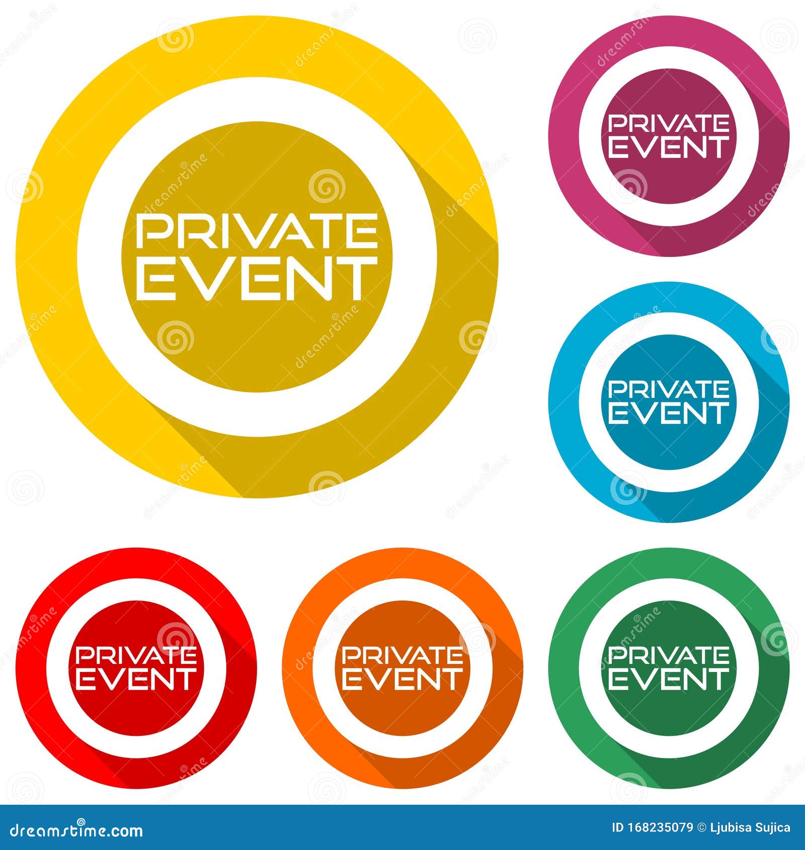 Private Event Icon with Long Shadow Stock Vector - Illustration of ...