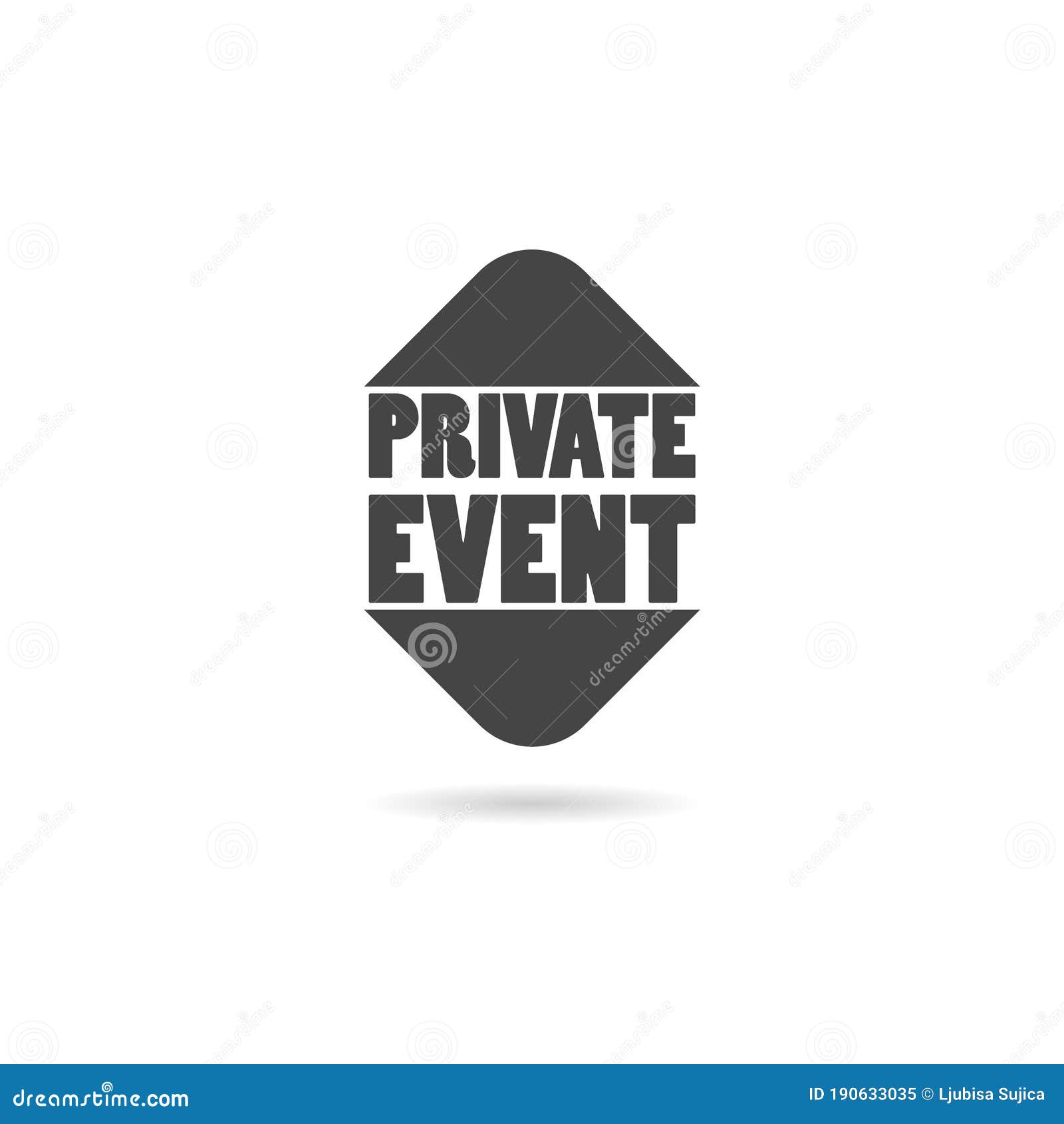 Private Event Icon with Shadow Stock Vector - Illustration of ...