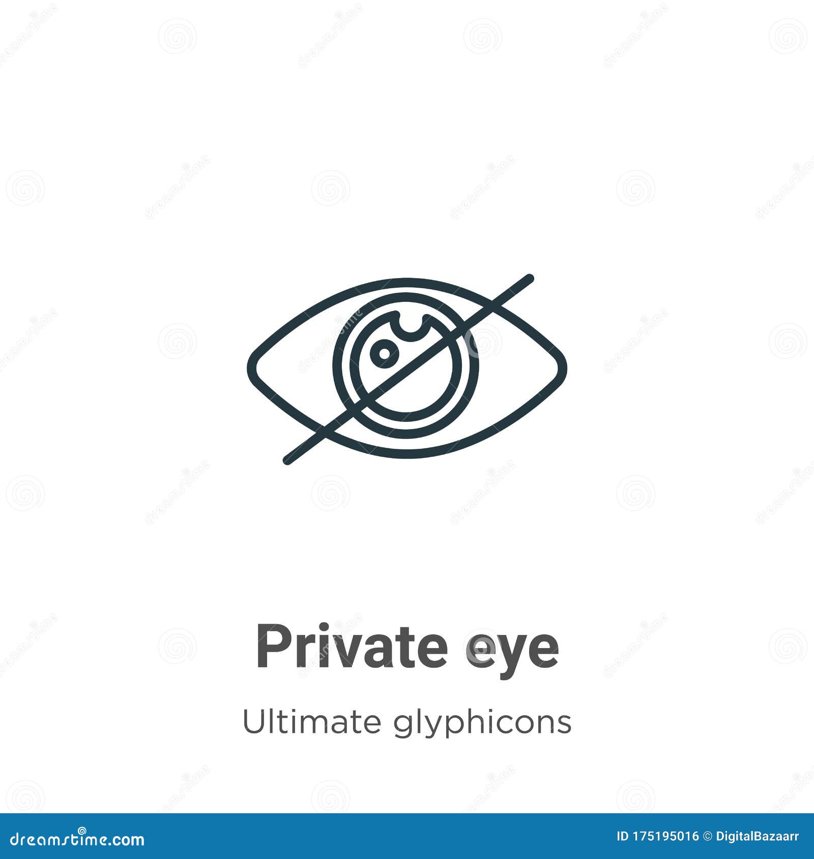 Private Eye Outline Vector Icon. Thin Line Black Private Eye Icon, Flat ...