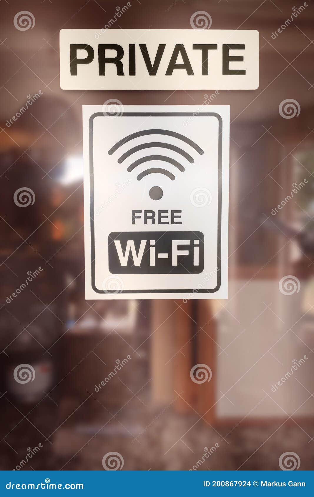Private free wifi sign stock photo. Image of travel - 200867924